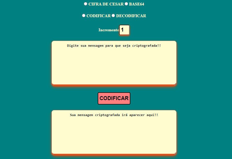 CIFRA DE CÉSAR E BASE64