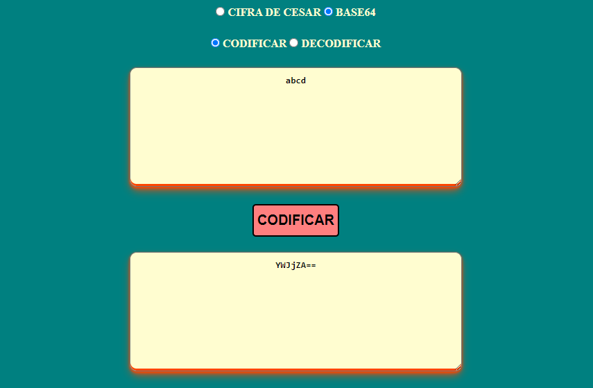 CIFRA DE CÉSAR E BASE64